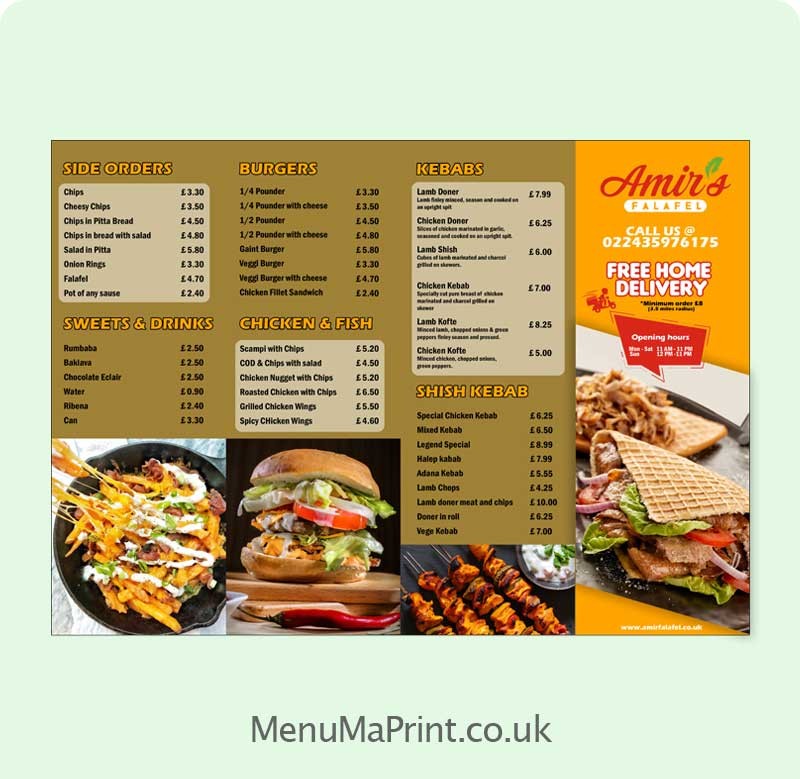 A3 Restaurant Menu | Restaurant Menu Printing | Quick Market